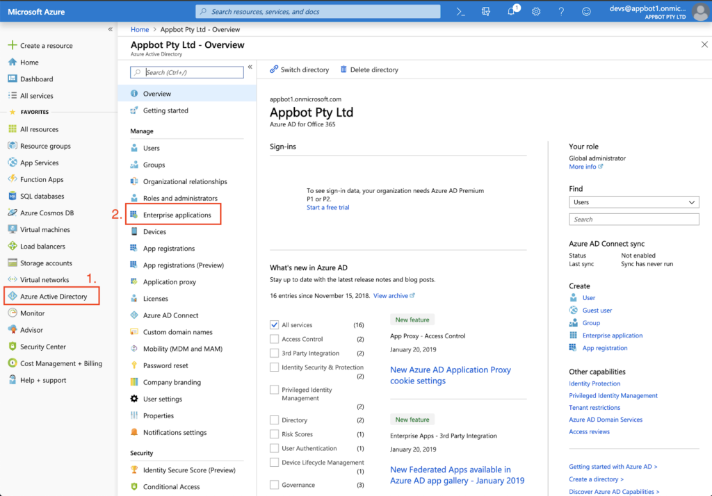 Azure AD SSO Configuration - Appbot