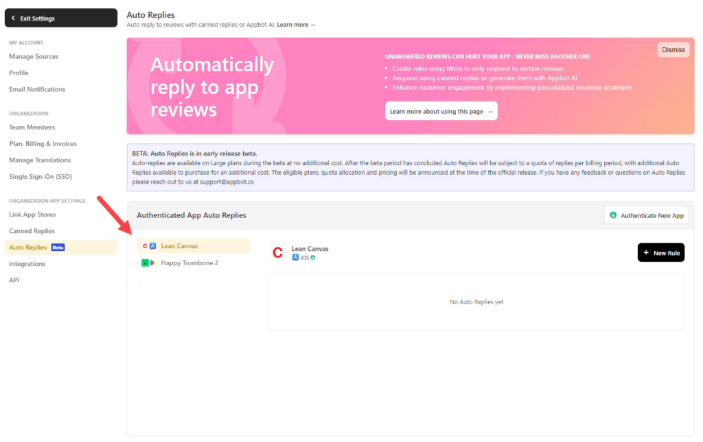 How to use Auto Replies - Appbot